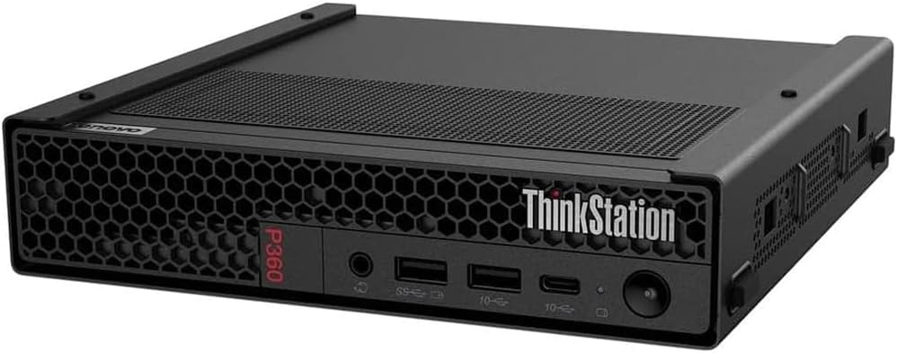 Lenovo ThinkStation P360 Business Mini Desktop Black (Intel i7-12700T, 16GB RAM, NVIDIA T400, 512GB SSD, WiFi, Bluetooth, HDMI, USB 3.2, Display Port, Black, Win 10 Pro) with Hub