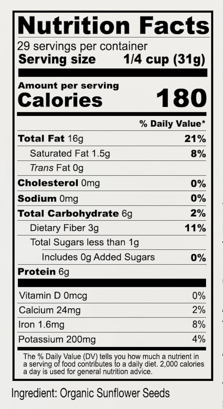 Anthony's Organic Hulled Sunflower Seeds, 2 lb, Raw, Unsalted, Batch Tested and Gluten Free, Keto Friendly