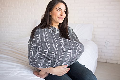 Baby Car Seat Cover Canopy and Nursing Cover Multi-Use Stretchy 5 in 1 Gift "Canyon" by Copper Pearl