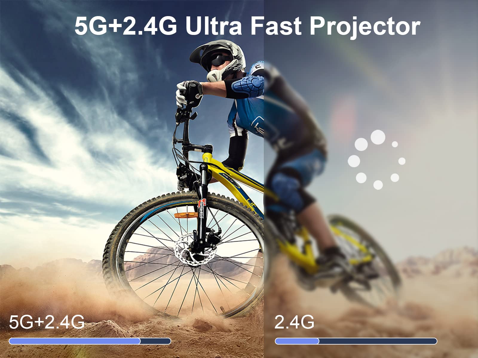 Auto Focus FHD 1080P/4K Smart Projector 700ANSI & 15000 lumens, BT5.0, Android 10 LED Home Movie Projectors, Built-in Certified TV Box Support 8000+ Apps, Compatible with Stick/iPhone/Laptop