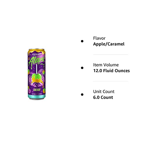 Alani Nu Energy Drinks 6 Cans Sugar Free 200mg of Caffeine B Vitamins 12 Fluid Ounce Cans (Witches Brew)