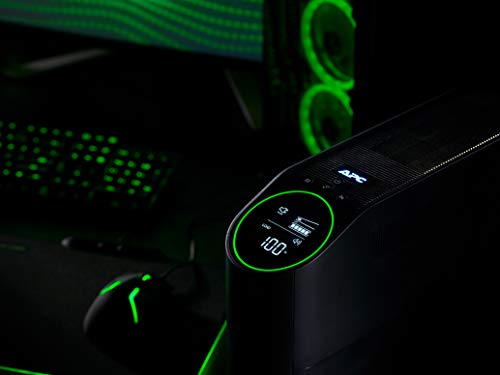 APC Gaming UPS, 1500VA Sine Wave UPS Battery Backup with AVR and (3) USB Charger Ports, BGM1500B, Back-UPS Pro Uninterruptible Power Supply, Midnight