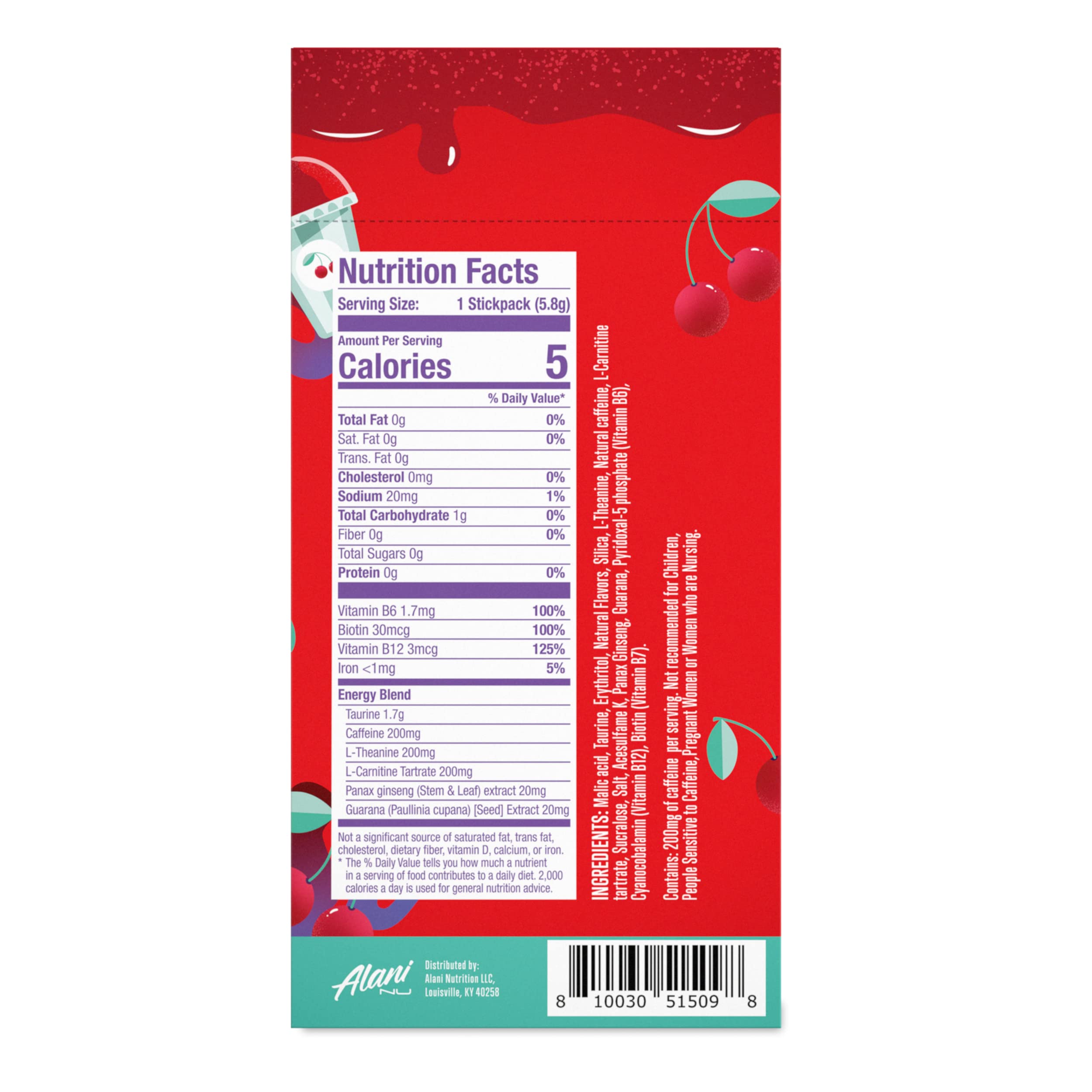 Alani Nu Energy Sticks CHERRY SLUSH & HAWAIIAN SHAVED ICE | Energy Drink Powder | Preworkout Performance with Antioxidants | On-The-Go Drink Mix | Biotin B Vitamins | Zero Sugar | 5 Calories | 20 Pack