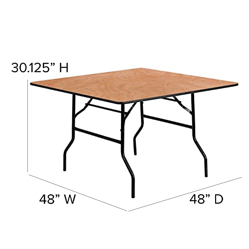 Flash Furniture Gerry 4-Foot Square Wood Folding Banquet Table