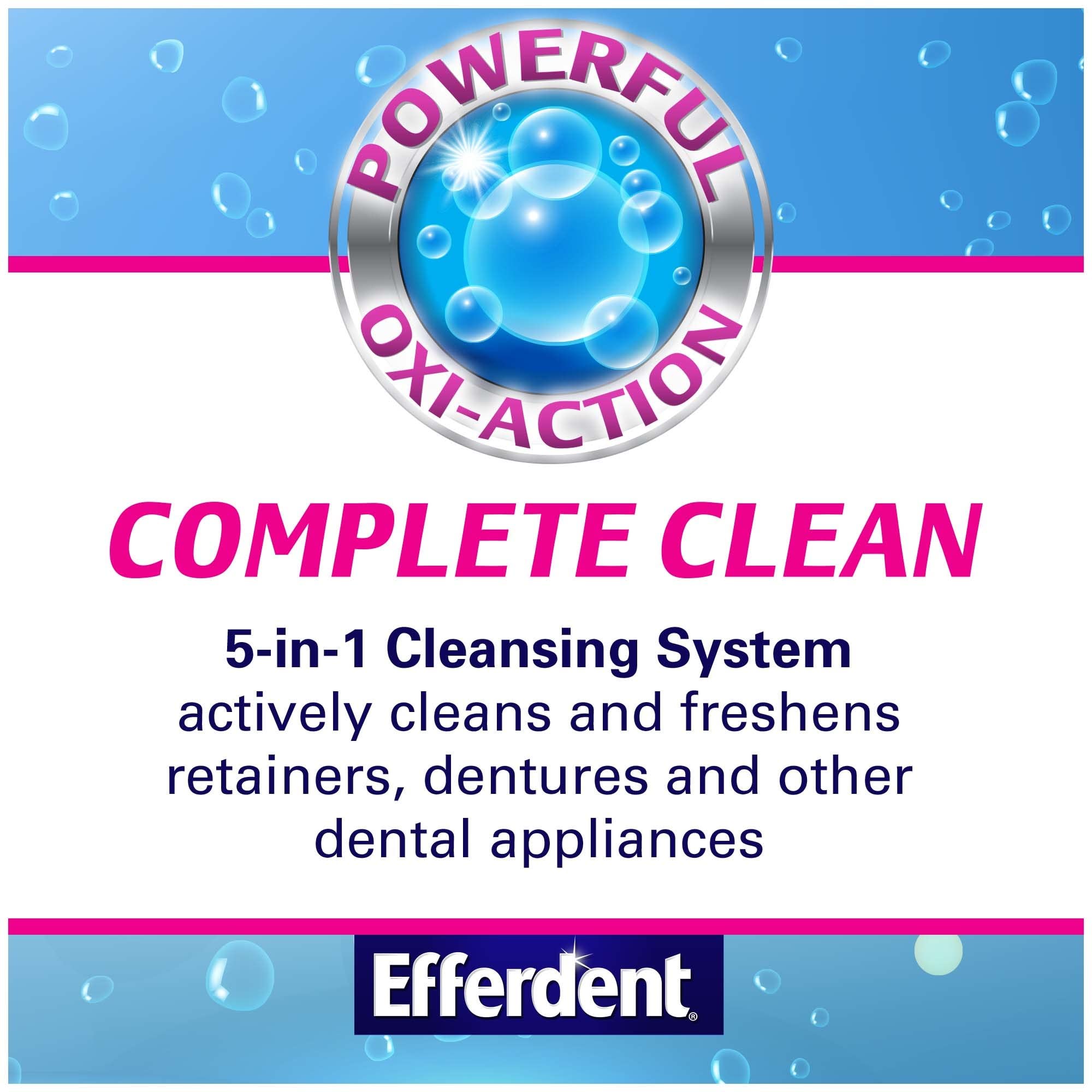 Efferdent Denture Cleanser Tablets, Complete Clean, Tablets, Multicolor, 252 Count