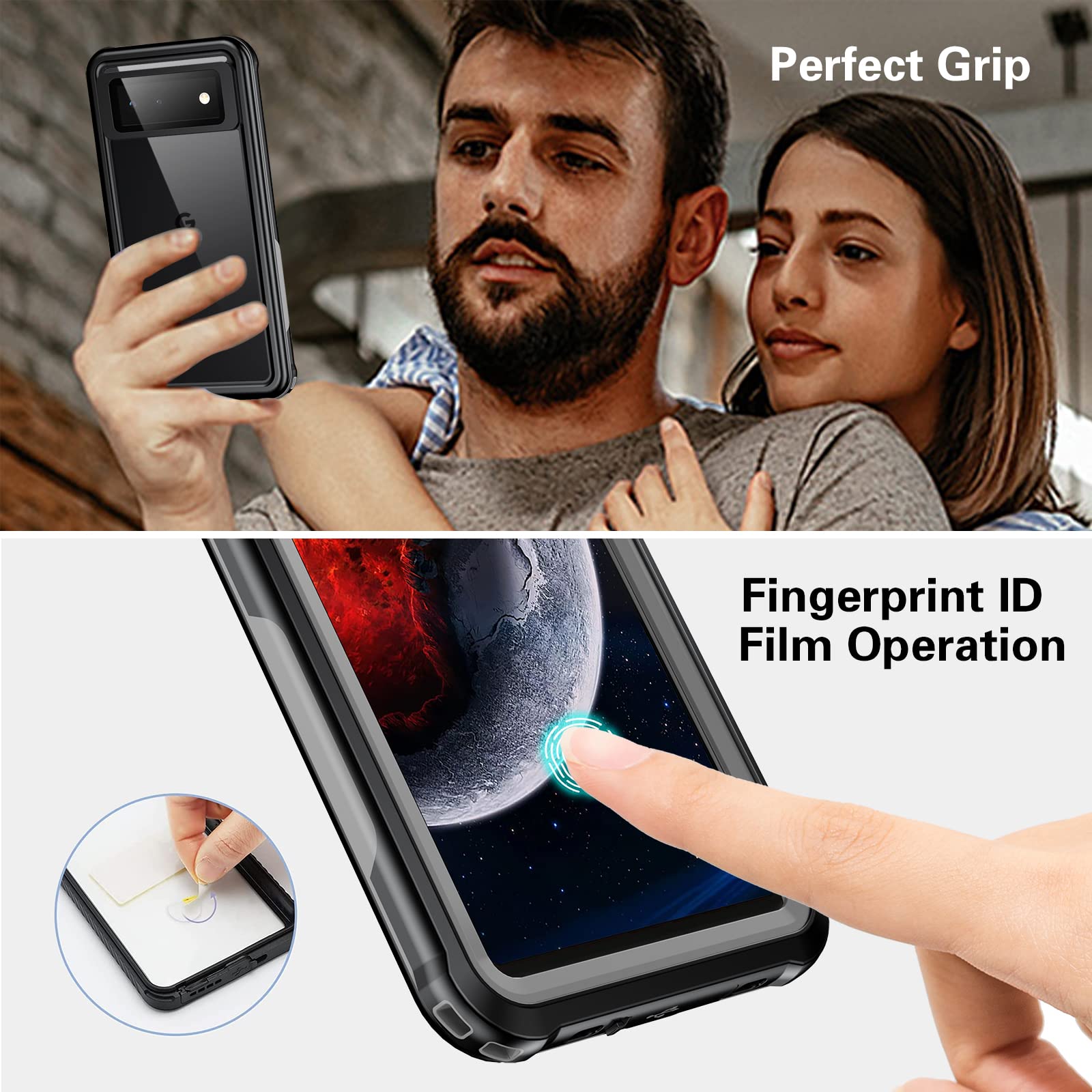 ANTSHARE for Google Pixel 6 Case Waterproof, Pixel 6 Case with Built in Screen Protector Heavy Duty Protective Shockproof IP68 Underwater Clear Case for Google Pixel 6 5G