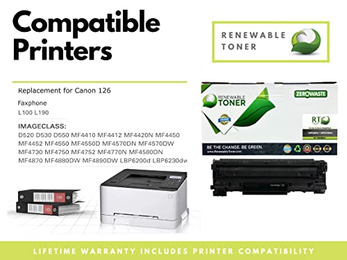 Renewable Toner 126 MICR Replacement for Canon CRG 126 CRG126 | Canon ImageCLASS LBP6230dw LBP6200d MF4770n D530 | 3483B001 Check Printer Cartridge (Pack of 2)