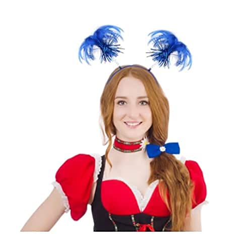 amscan Feathers & Ponytails Headband Costume Party Headwear Accessory, Blue, Plastic, 5" X 8". Costume, One Size (399414.22)