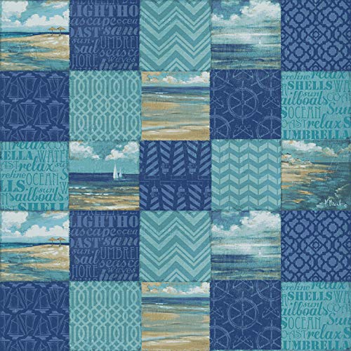 Stitch & Sparkle Paul Brent PB BEACHSCAPE Patchwork Horizontal 100% Cotton Prints Fabric 44" Wide, Quilt Crafts Cut by The Yard (PB14)