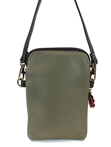 Chala Crossbody Cell Phone Purse - Women PU Leather Multicolor Handbag with Adjustable Strap - Fox - Olive