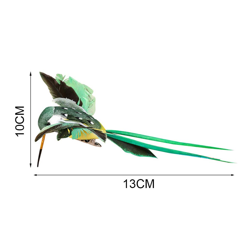 Oeey 12 Pcs Artificial Foam Hummingbird Feather Bird Figurine Simulation Feather Bird Ornaments for DIY Craft Wedding Decoration Home Garden Party Christmas Tree Embellishing Metal Clip