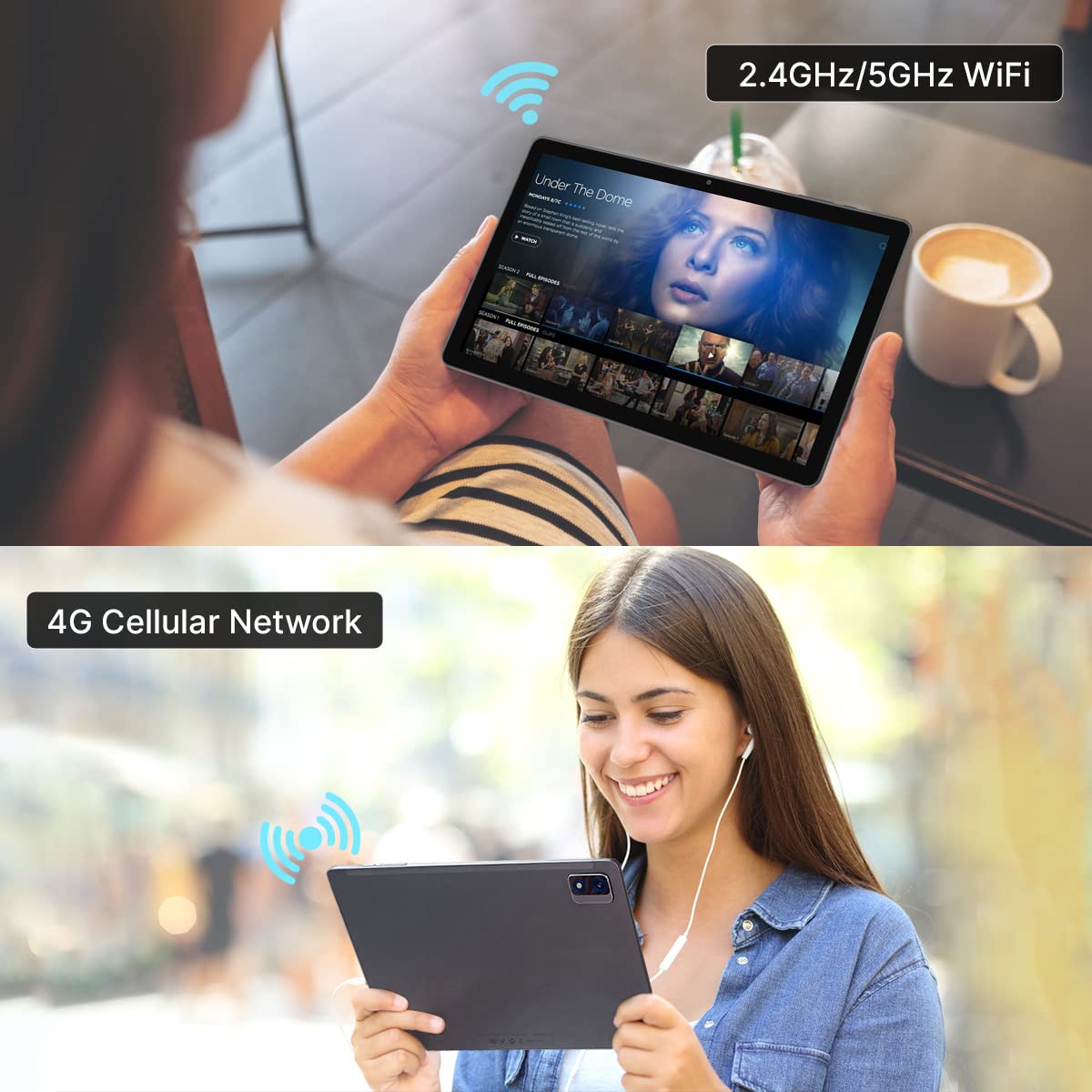 ApoloSign Tablet, 10 Inch Android Tablet, 1920×1200 HD Incell Screen, 4GB RAM + 64GB ROM,5+13MP Dual Camera,Dual Speakers, WiFi, Bluetooth Support, 6000mAh Battery Capacity