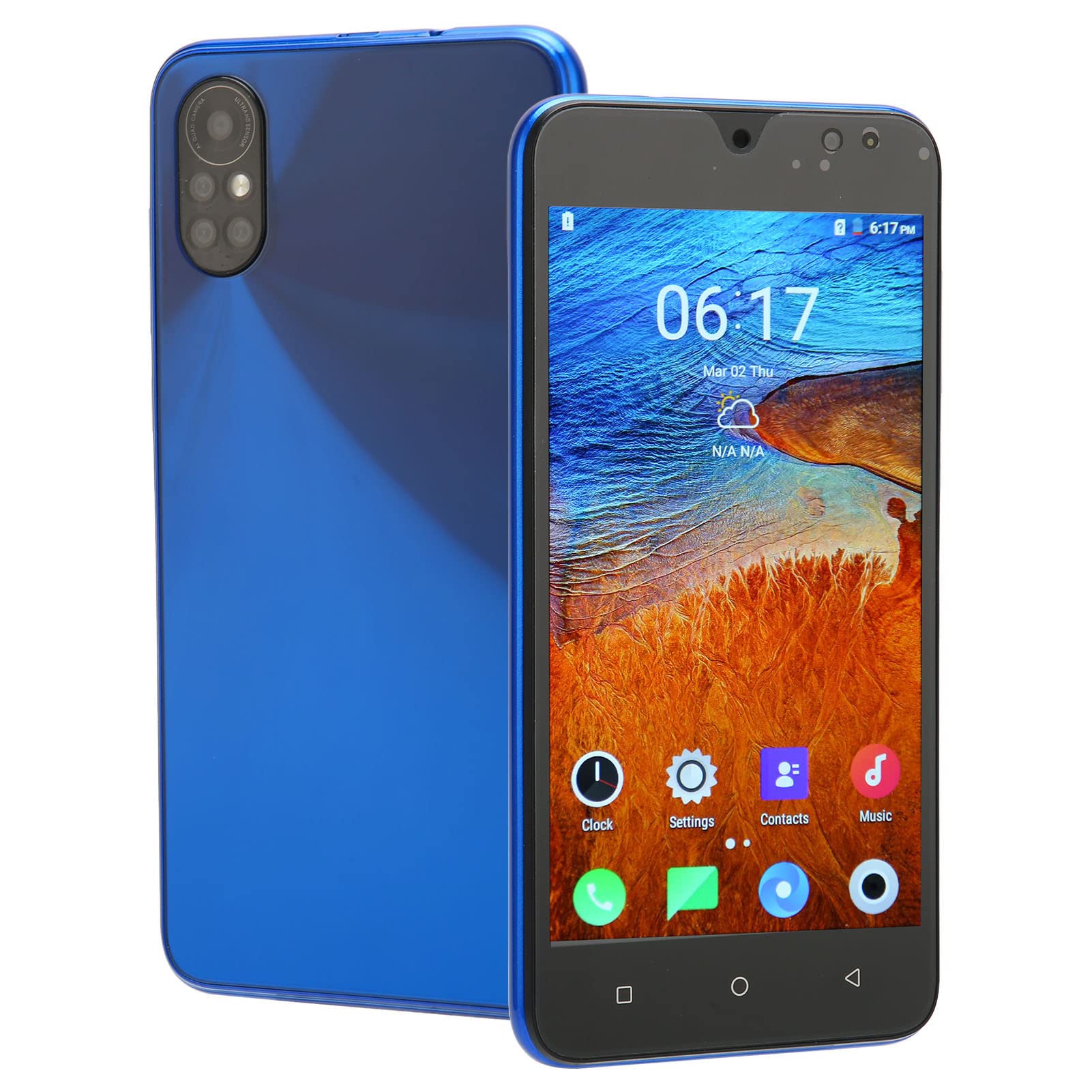 ANGGREK Nowa8 Pro 5.5 Inch Smartphone Android 10 4GB RAM 32GB ROM 16MP Rear 8MP Front Camera 100β240V (Blue)