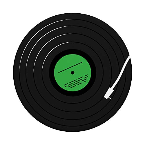 Retro Vinyl Record Player LP Art Green Album Design PopSockets Swappable PopGrip