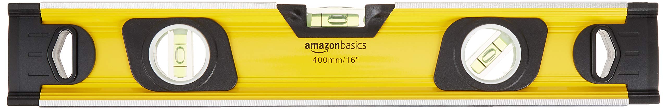 Amazon Basics 16-Inch Heavy-Duty, Shock-Resistant Aluminum Alloy Magnetic Spirit Level with Adjustable Carrying Bag