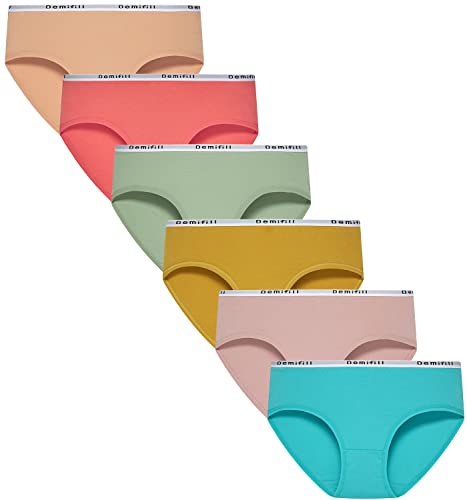 Demifill Teen Girls Underwear Cotton Briefs Panties for Teens Pack of 6 Size 16-18Years