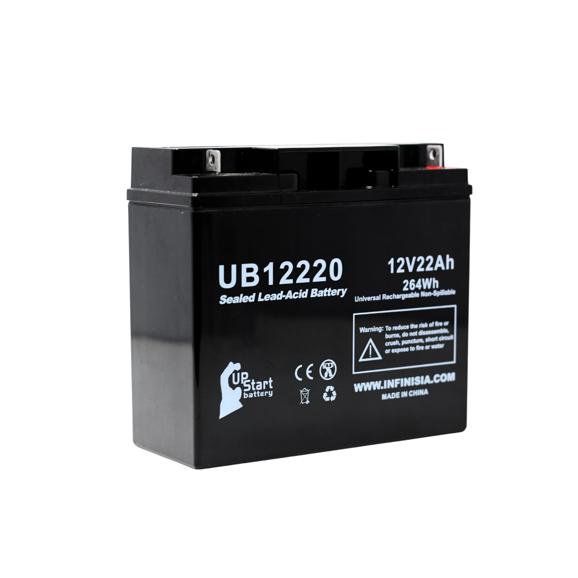 Replacement for SEALAKE FM12170 Battery - Replacement UB12220 Universal Sealed Lead Acid Battery (12V, 22Ah, 22000mAh, T4 Terminal, AGM, SLA)