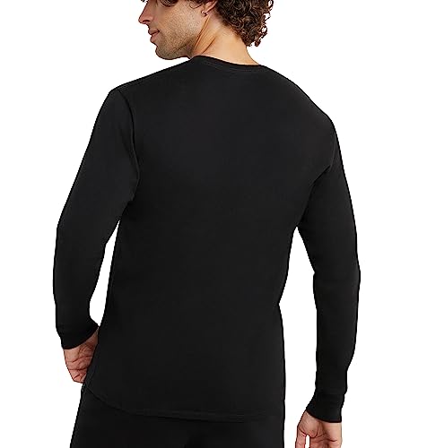 Champion Long Sleeve, Classic T-Shirt for Men (Reg. or Big & Tall), Black Script, X-Large