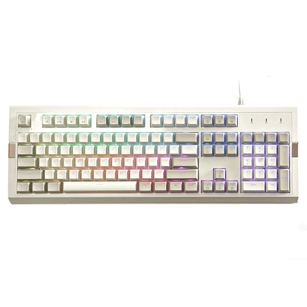 Epomaker Ajazz AK510 104 Keys Retro Mechanical Keyboard with PBT SP Spherical Keycaps and RGB Backlight for Gamer, Programmer, Office Work for or iOS Android Windows (Zorro Brown Switch) (Renewed)