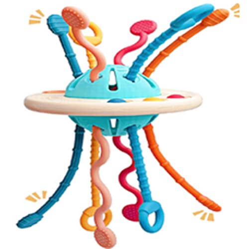 Baby Sensory Toys for Toddlers 1-3 - Multifunctional Pop Up Baby Toys, UFO Pull String Toy for Developing Sensory Perception，The Best Interactive Toys for Babies