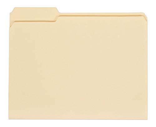 Office Depot File Folders, 1/3 Cut, Letter Size, 30% Recycled, Manila, Pack of 100, 810838