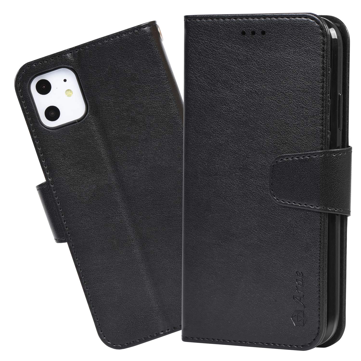Arae Wallet Case for iPhone 11 Pro [5.8 inch] with Wrist Strap and Credit Card Holders - Rosegold