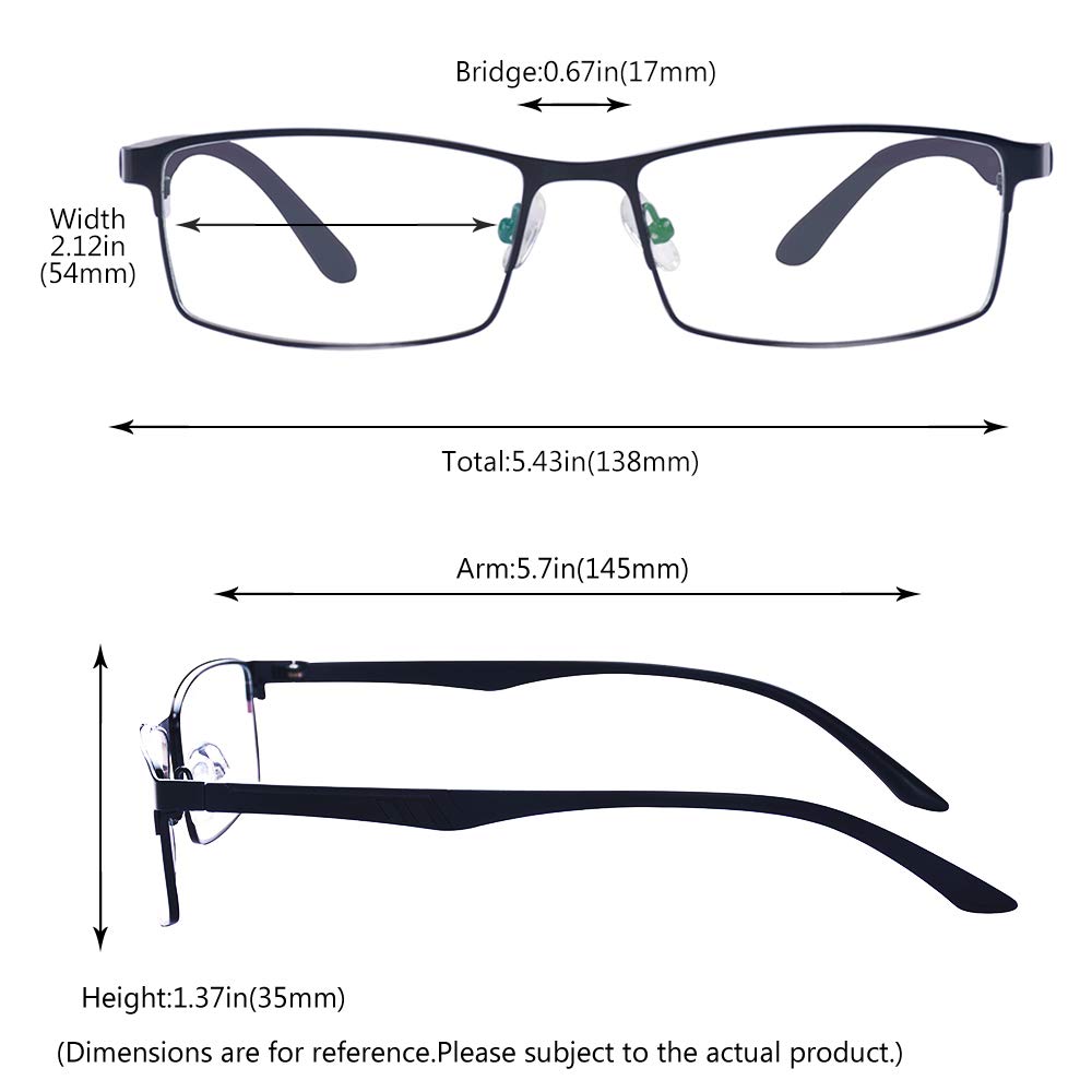 ALWAYSUV Shortsighted Glasses TR90 Full Frame Myopia Glasses -4.0 Men Women Black Please Kindly Note These are not Reading Glasses