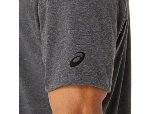 ASICS Men's XG Short Sleeve Lockup Logo Tee Apparel, 2XL, Dark Grey Heather
