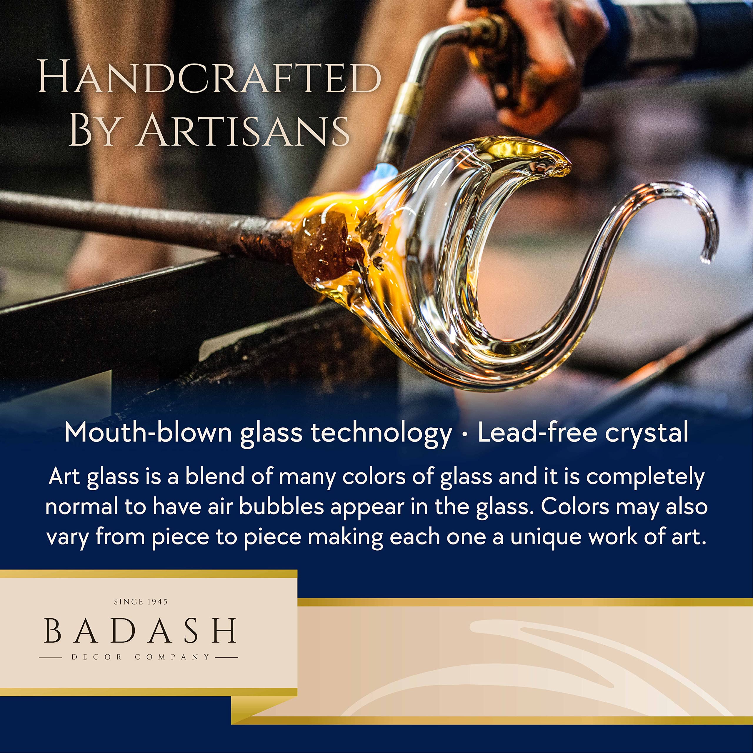 Badash Galaxy Crystal Old Fashioned Glasses - Set of 4 Mouth-Blown Lead-Free Crystal 8 oz. Rocks Glasses for Whiskey, Bourbon & Scotch