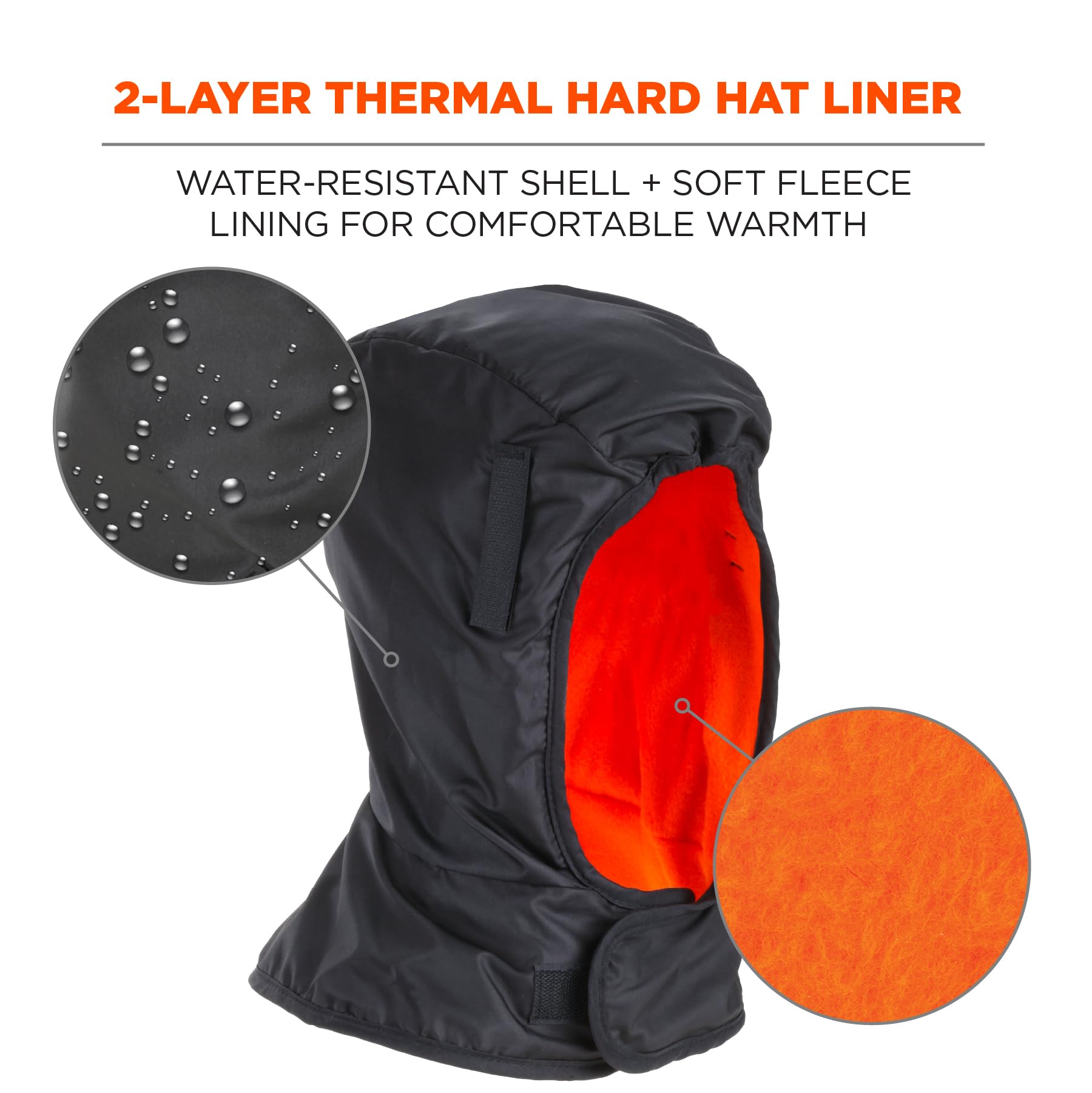 Ergodyne mens Shoulder Length Hard Hat Liner, Black, One Size US, 1 Count (Pack of 1)