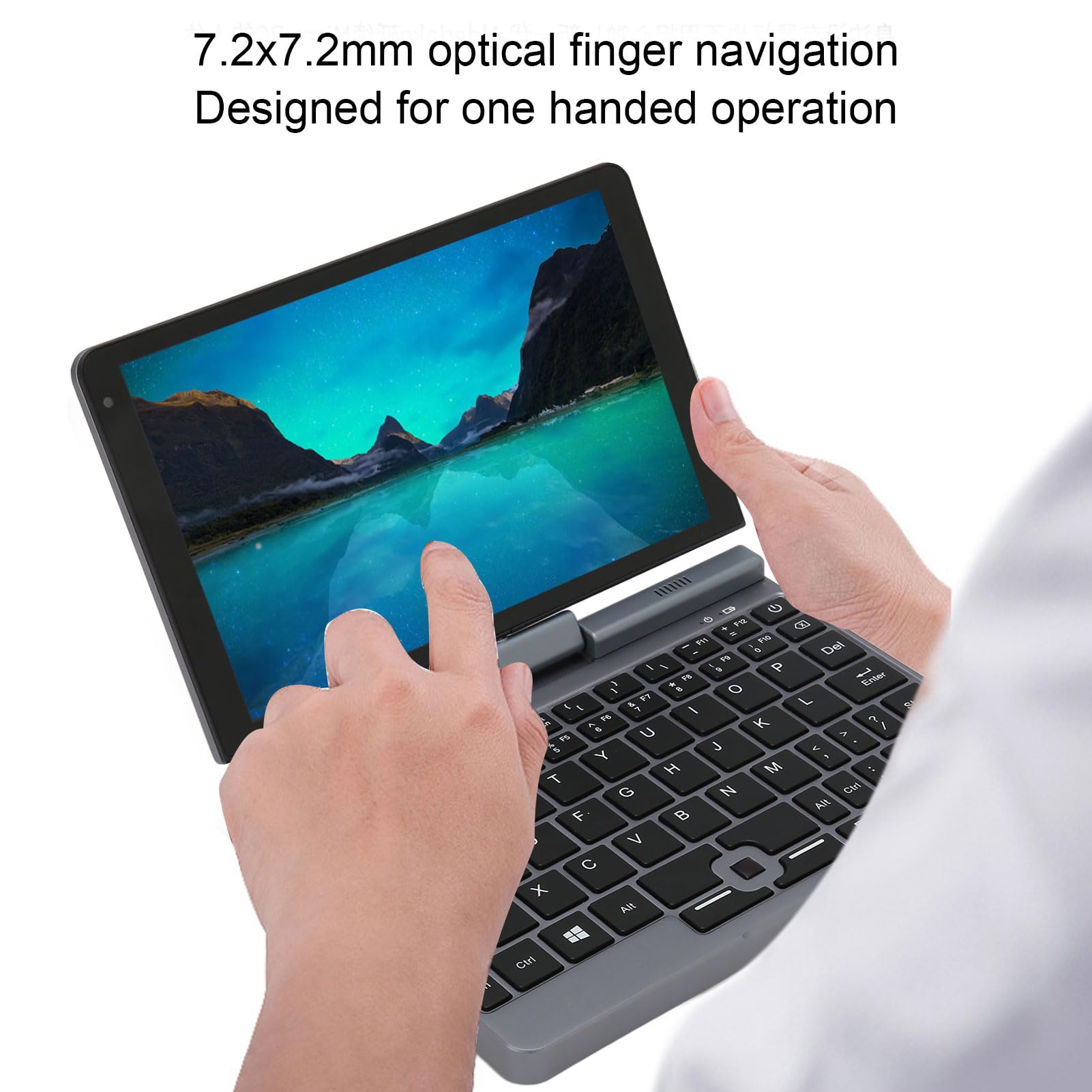 Airshi Foldable Mini Laptop LPDDR5 12GB RAM 180 Degree Flip 8 Inch PC Notebook Portable 1.9MP Camera for Work 10 11 Supported (12GB+256GB US Plug)