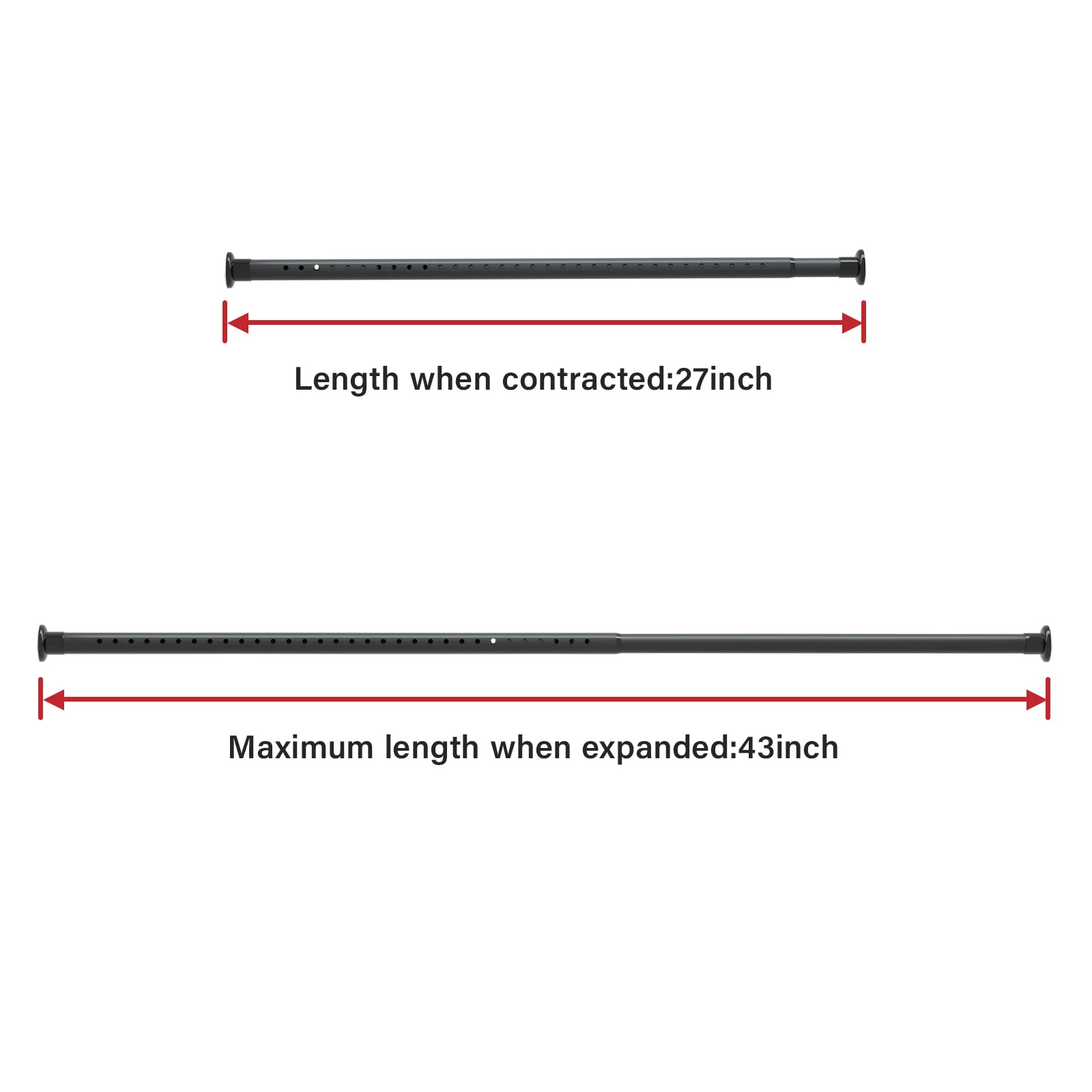 Aglaiprty 2 Pcs Adjustable Window Security Bar, Easy Install for Sliding Glass Door (Black, 27 inch to 43 inch)