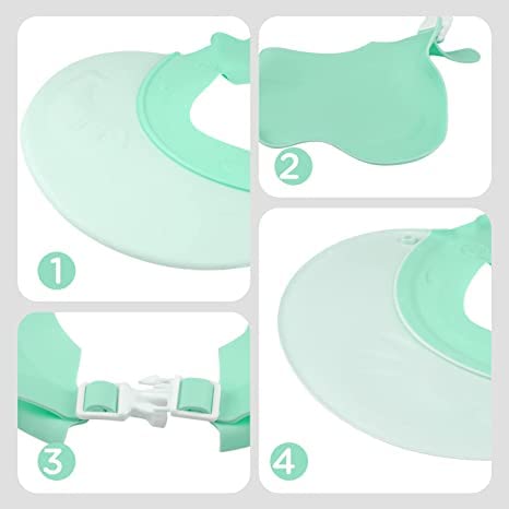 Baby Shower Cap,Adjustable Baby Shampoo Bath Visor Silicone Water Guard Hats for Kids, Avoid Water in Eyes Ears Nose