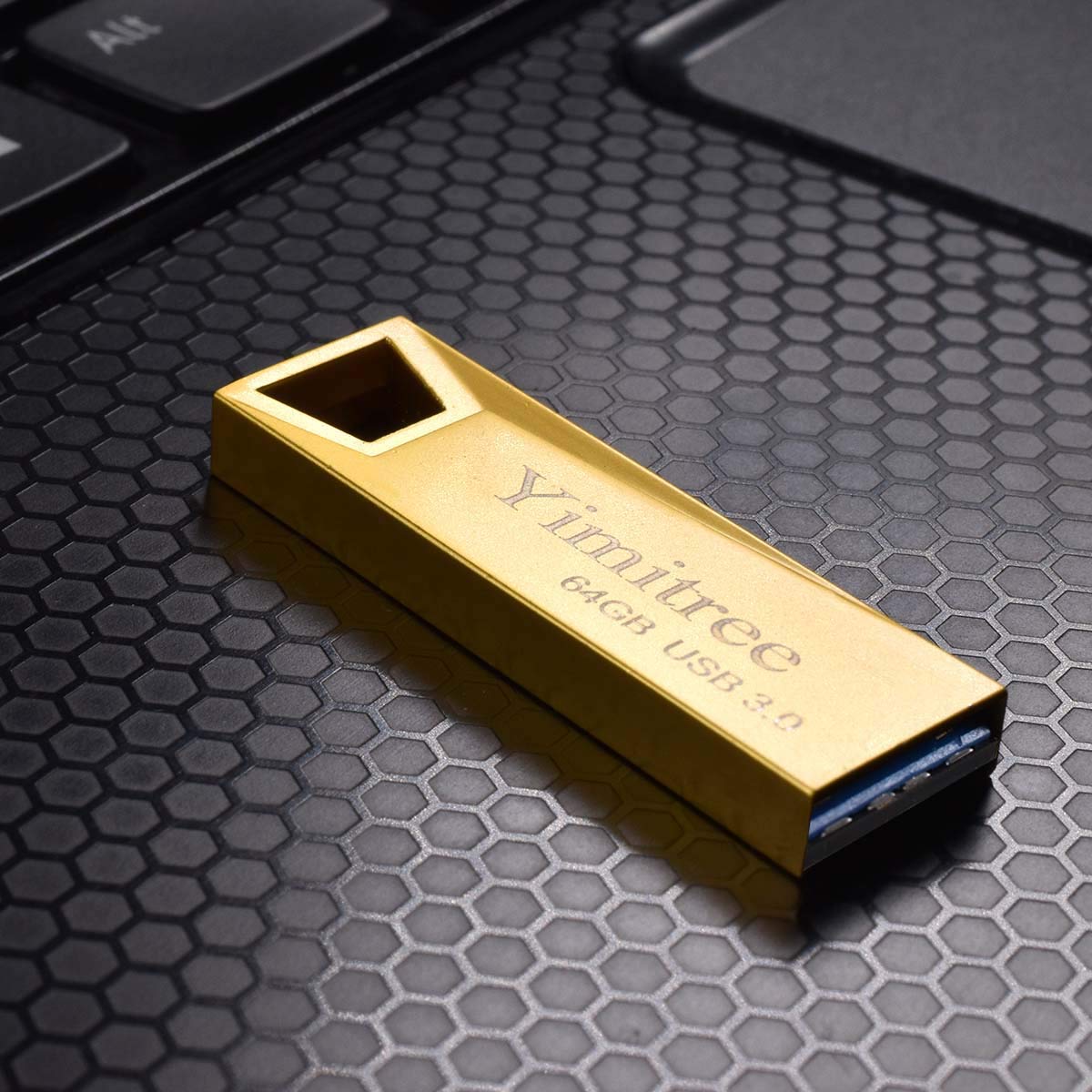64GB USB 3.0 Flash Drive,Yimitree Pen Drive High Speed Thumb Drive Waterproof Capless Metal Pendrive USB Memory Stick Jump Drive (64GB, Gold)