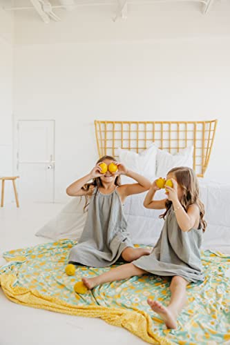 Copper Pearl Jumbo Premium Knit 3 Layer Stretchy Throw Blanket Lemon