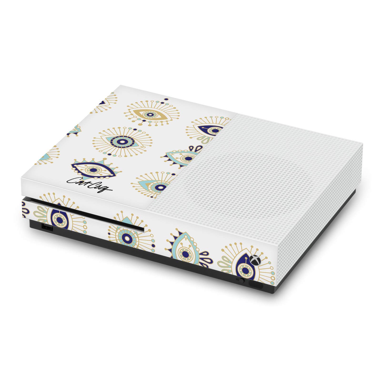 Head Case Designs Officially Licensed Cat Coquillette Blue Gold Art Mix Vinyl Sticker Gaming Skin Case Cover Compatible With Xbox One S Console