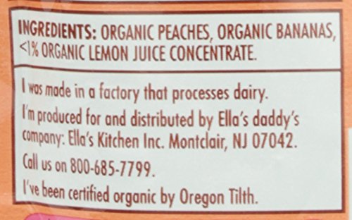Ella's Kitchen Organic Stage 2, Peaches + Bananas, 3.5 Ounce