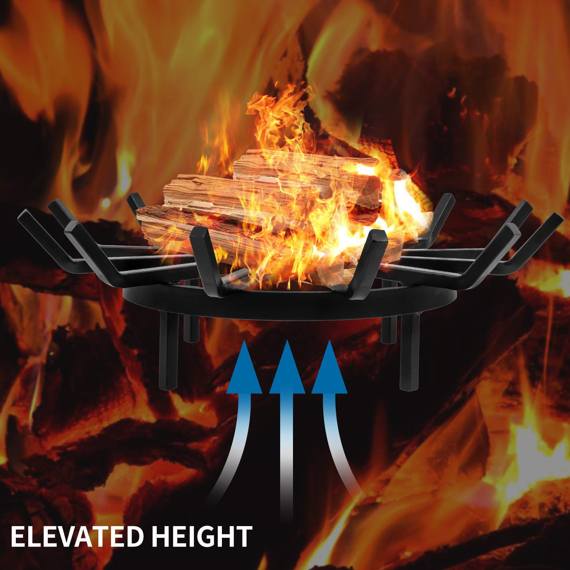 Amagabeli Fireplace Bellows Bundle 24 in fire Grate Wronght Iron