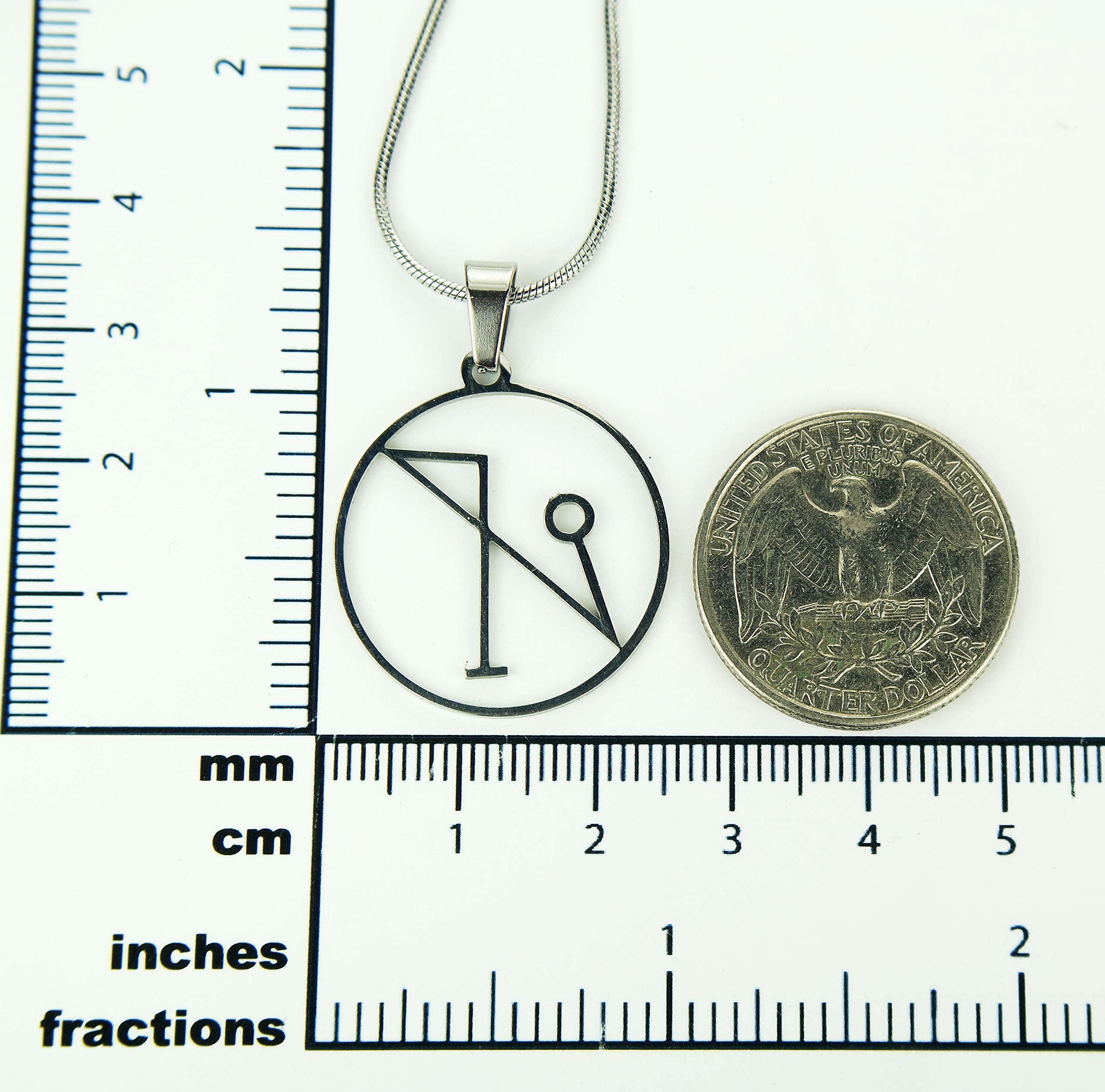 Ann Claridge Sigil of Archangel Michael Necklace, 20" Stainless Snake Chain with Powerful Saint Michael Sigil Charm Pendant