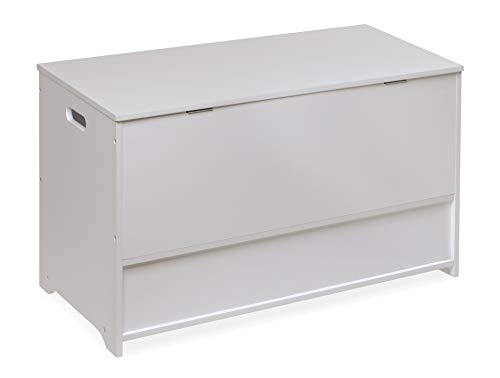 Badger Basket Kid's Up & Down Toy Box and Organizer with Two Reversible Fabric Bins - White