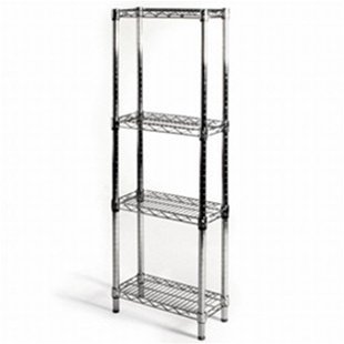 Shelving Inc. 8" d x 18" w x 96" h Chrome Wire Shelving with 4 Tier Shelves, Weight Capacity 800lbs Per Shelf