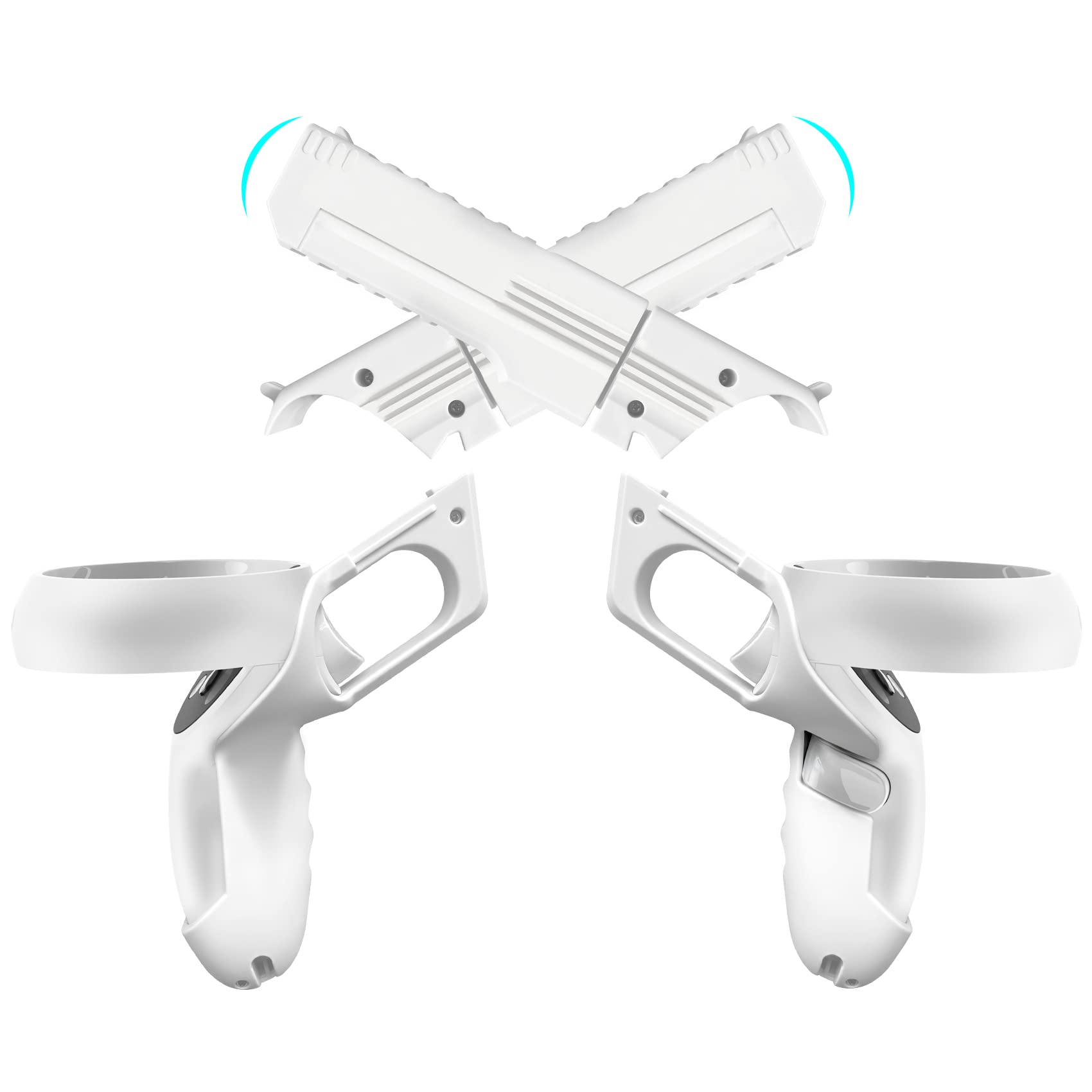 Esimen Grips Accessories for Oculus Quest 2 Grip Stock Controller Protective Shell Enhanced Gaming Experience, Arizona Sunshine Robo Recall PavlovOnward Game Accessorie (White)