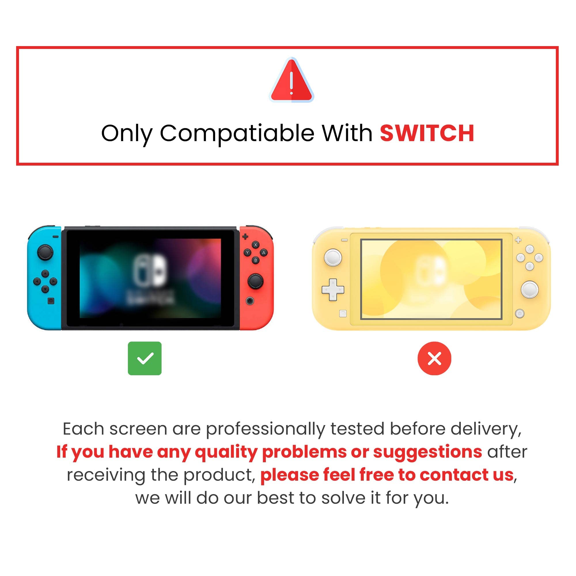 Avericht Replacement LCD Screen and Touch Screen for Nintendo Switch (HAC-001), Included Screen Protector and Adhesive