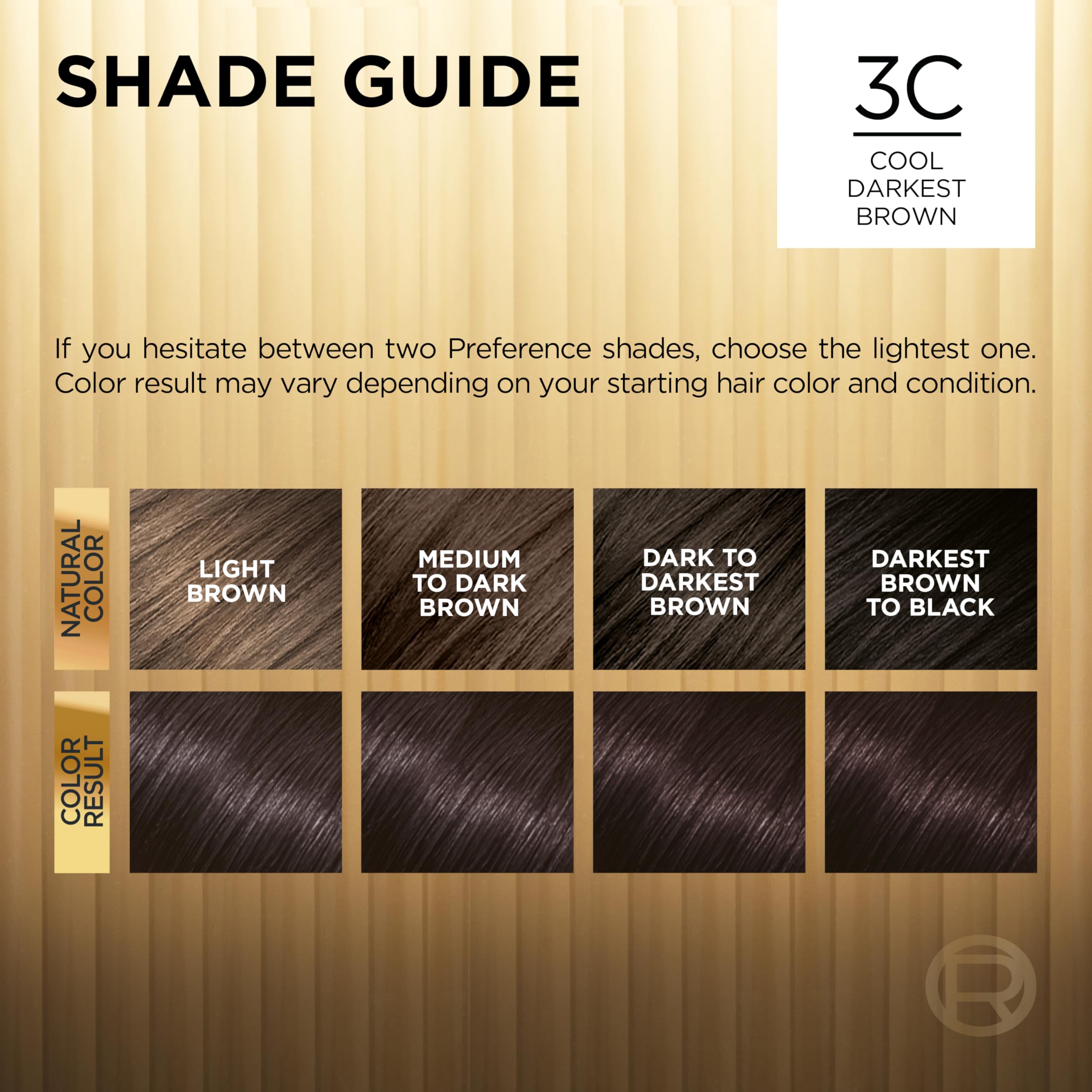 L'Oreal Paris Superior Preference Fade-Defying + Shine Permanent Hair Color, 3C Cool Darkest Brown, Pack of 1, Hair Dye