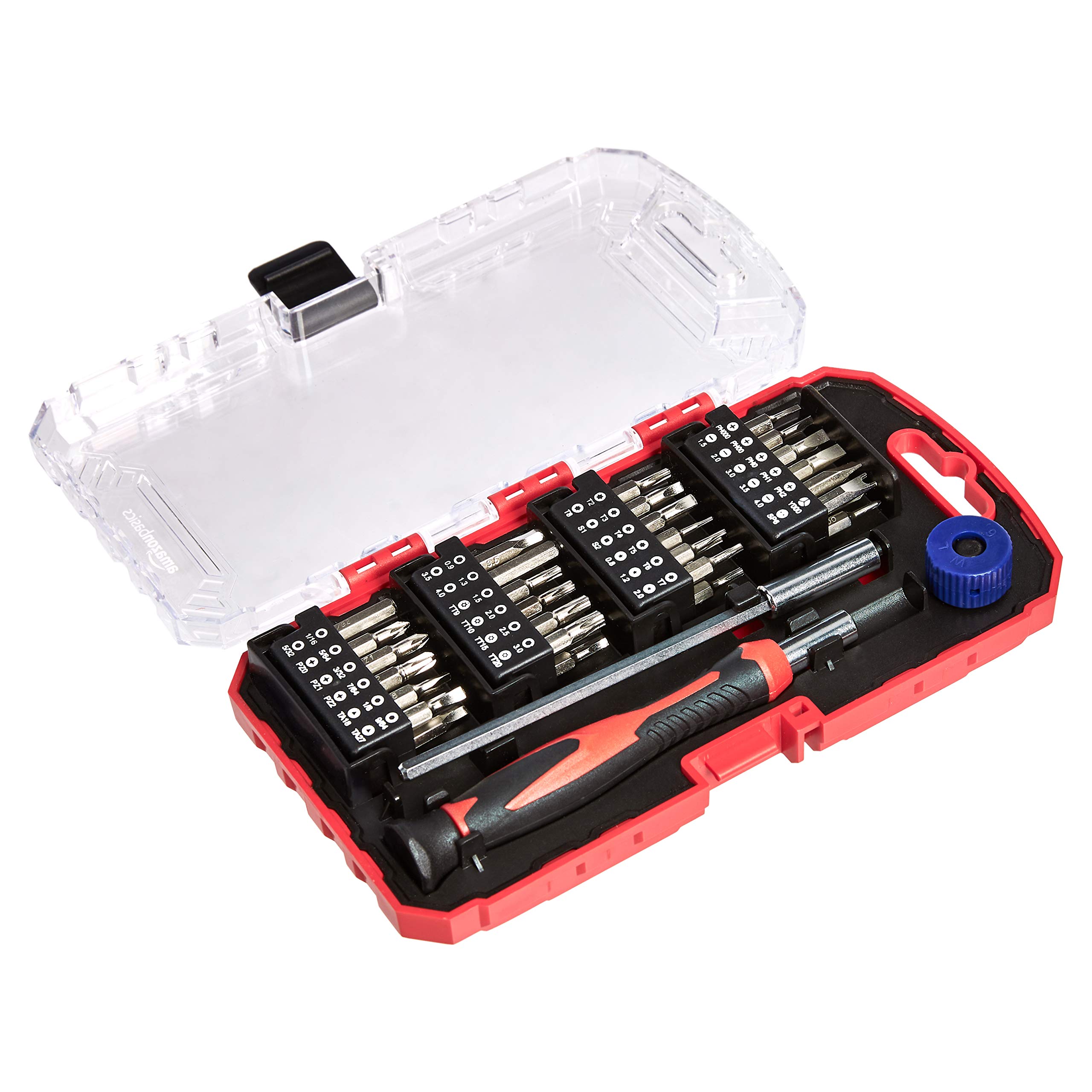 Amazon Basics 51-Piece Precision Screwdriver Bit Set, Black