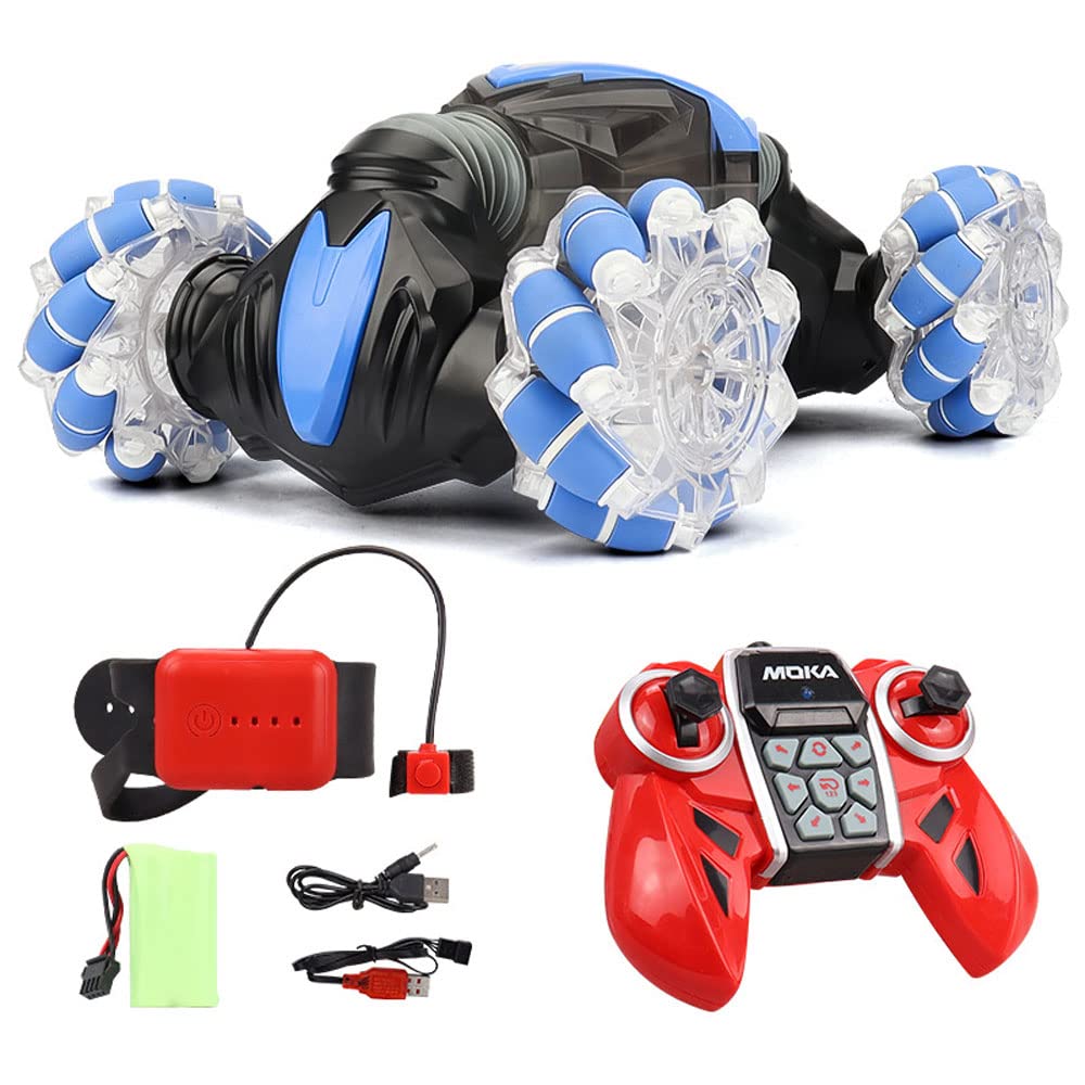 HDZXC All-Terrain Remote Control Car,RC Stunt Car,Deformable Off Road Truck,360 ° Flips Twisting Climbing Vehicle,Double Sided Rotating Race Car with Lights,for Kids