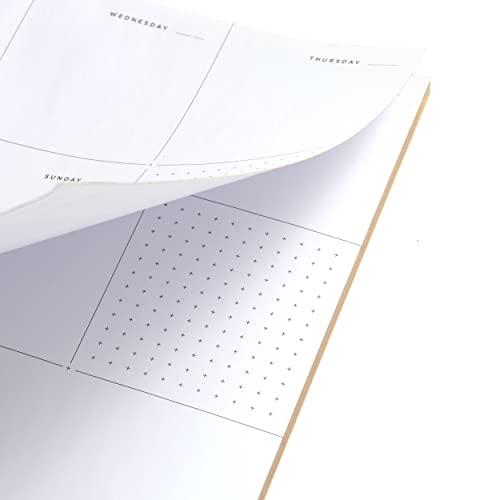 russell+hazel Weekly Notepad, White with Gilded Edges, 80 Sheets, 10β x 7β (27616)