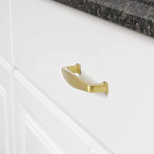 Amazon Basics Traditional Arch Cabinet Handle, 4.38-inch Length (3.75-inch Hole Center), Golden Champagne, 10-pack