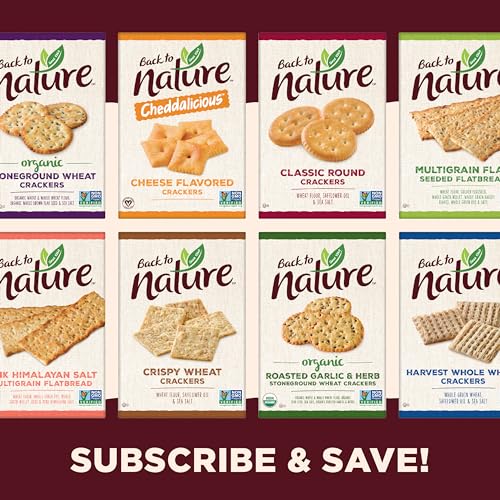Back to Nature Crispy Wheat Crackers - Dairy Free, Non-GMO, Made with Wheat Flour & Sea Salt, Delicious & Quality Snacks, 8 Ounce