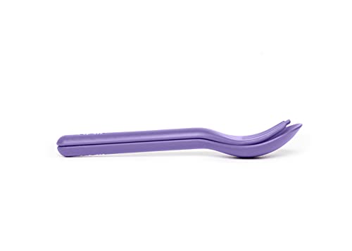OmieBox Kids Utensils Set with Case - 2 Piece Plastic, Reusable Fork and Spoon Silverware with Pod for Kids, Travel, Lunch Boxes (Lilac)